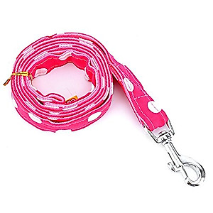 SELMAI Brother cat Dog Small Dog Harness Pink Leash Set Ladies Polka Dot Vest Mesh Padded Lead for Pet Cat Puppy Girls S