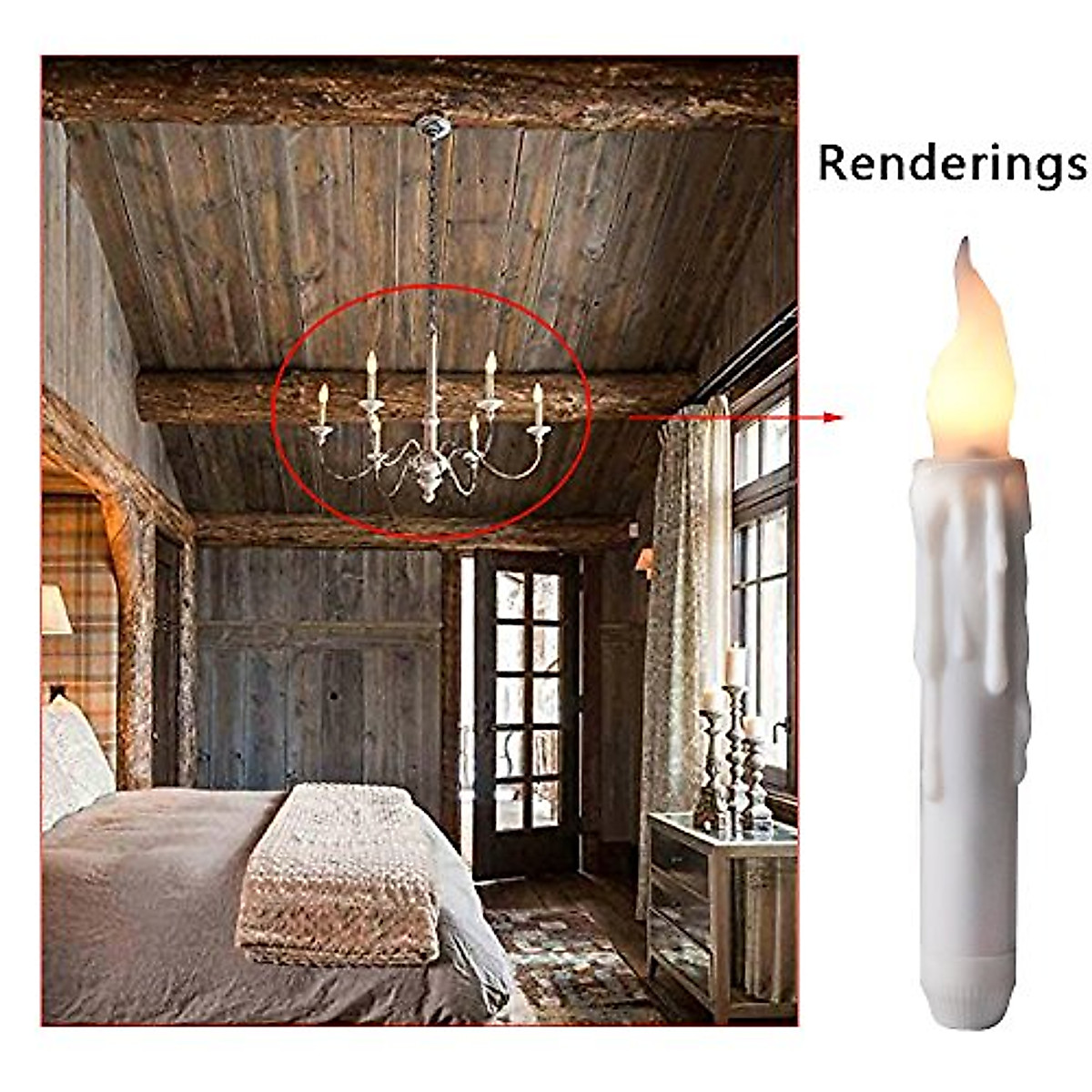 Advocator 6pcs Dripless Battery Operated Fake Flickering Led Candles with Timer (6 Hrs on 18 Hrs Off) Window Votive for Candlesticks Table Taper Candle for Halloween Christmas Festival Party