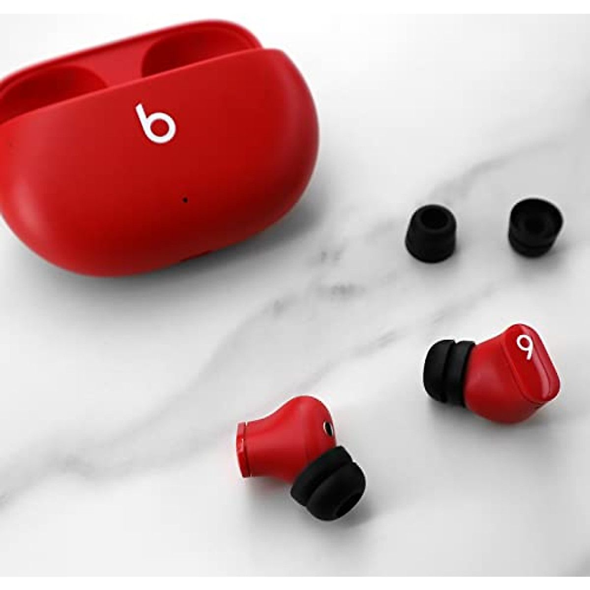 6 Pairs Double Flange Compatible with Beats Studio Buds/Fit Pro Ear Tips, S/M/L Replacement Noise Isolation Silicone Eartips Earbuds Fit in Case for Beat Studio Buds - 2 Flange Black