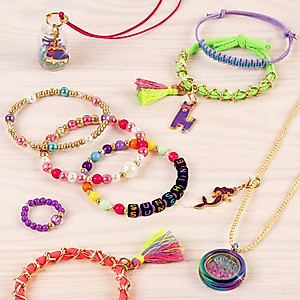 Make It Real - Mega Jewelry Studio - DIY Bead Necklace and Bracelet Making Kit for Tween Girls - Arts and Crafts Kit with Beads and Charms for Unique Jewelry Making - Includes Case