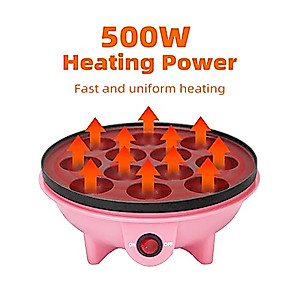 HeHoGoGo Electric Takoyaki Maker With Free Takoyaki Tools for Takoyaki Octopus Ball Cake Pop Ebelskiver 8 Inches Nonstick