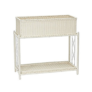 Household Essentials ML-5017 Indoor Outdoor Resin Wicker Planter Stand, 2 Piece