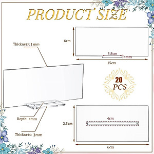 Soaying 20Sets Acrylic Sign Acrylic Table Signs with Stand, Blanks Acrylic Table Numbers for Wedding and Food & Beverage Decor