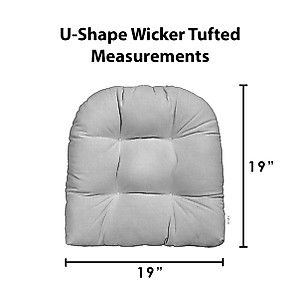 RSH DECOR: Tufted U-Shape Wicker Seat Cushions Set of 2 | 19” x 19” | All-Weather Spun Fabric | Water-Resistant | Outdoor Chair Cushions for Patio Furniture | Twilight Tropical Leaf