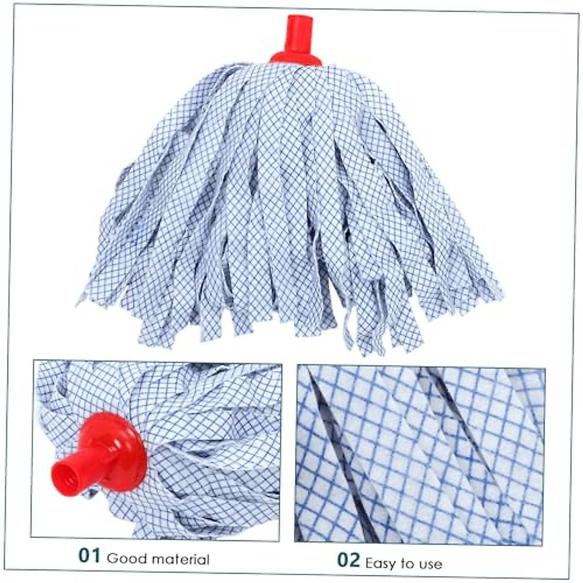 COLLBATH 4 Pcs Mop Replacement Head Hospital Mop Heads Mop Head Refill Mop and Bucket Commercial Cut End Cotton Mop Wet Mop Head Mop Refill Cleaning Mop Clip Style Mop Accessories Mops