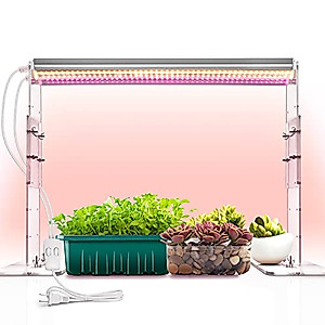 Grow Light with Plant Stand, 2FT T5 Grow Lights for Seed Starting, 30W Full Spectrum Plant Light for Indoor Plants, Height Adjustment, Indoor Garden with LED Grow Light by Bstrip