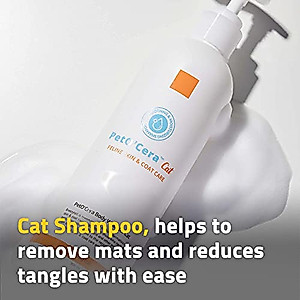 Breezytail PetO’Cera Cat Shampoo | Hypoallergenic Feline Skin & Coat Care Body Wash| Itch Relief, Moisturizing & Rejuvenating| Veterinarian Approved and Formulated Shampoo for Cats | 10.1oz