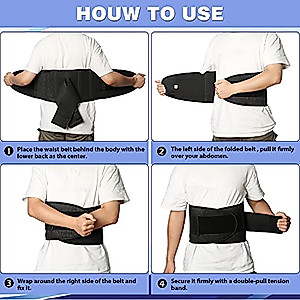 Back Brace Lumbar Support Belt - Relief Back Pain, Sciatica, Herniated Disc, Scoliosis and More - Back Support to Improve Posture, Keep Back Straight for Men and Women (Black, 6XL/(65''-76''))