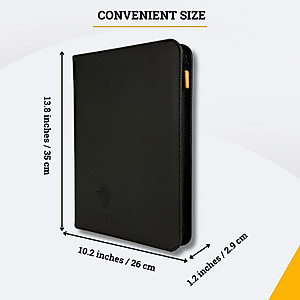 Card Guardian - 9 Pocket Premium Binder with Zipper for 360 Cards Trading Card Games TCG (Black) - Side Loaded Pockets - Compatible with Yugioh Cards MTG Binder Sports Card Binder