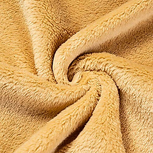 Flannel Blanket Fleece Throw Queen Size Yellow Mustard All Season Lightweight Plush Cozy Super Soft Luxury Couch Sofa Bed Blanket (Yellow Mustard, Queen 90x90)