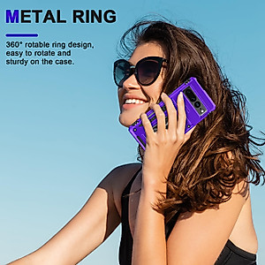 AUPAI Designed for Google Pixel 7 Pro Case with Camera Cover,Military Grade Heavy Duty Pixel 7 Pro Cover Pass 16ft Drop Test Protective Phone Case with Kickstand for Google Pixel 7 Pro Purple