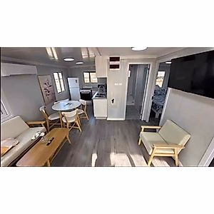 Large Portable House With Windows and Doors, L19ft x W20ft Prefabricated Home With Steel Frame: 2 Bedrooms, 1 Kitchen With Cabinets and Wash Basin, 1 Fully Equipped Washroom, Living Room, Unfurnished.