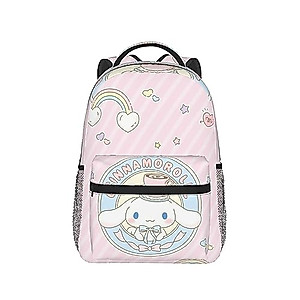 RIDD Cinnamoroll Backpack Cinnamoroll Anime Canvas Backpack Lightweight Casual Daypack Cartoon Fan Merchandise Travel Backpack Gift With Keychain