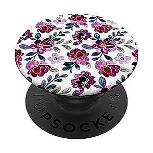 Beautiful Violet Floral Watercolor Flowers PopSockets PopGrip: Swappable Grip for Phones & Tablets