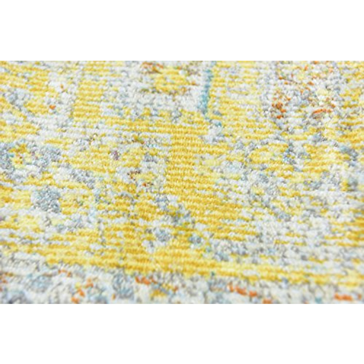 Unique Loom Baracoa Collection Area Rug - Prado (2' 2" x 6' 1" Runner, Yellow/ Ivory)
