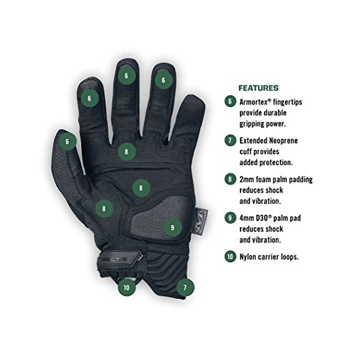 Mechanix Wear: M-Pact 2 Covert Tactical Work Gloves (Large, All Black)