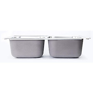 ZUHNE 33x19 Kitchen Sink Drop In for Mobile Homes, Stainless Steel Deep Double Bowl