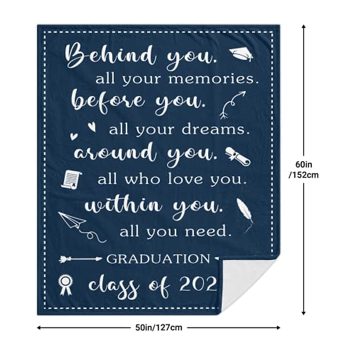 Graduation Gifts - Graduation Gifts for Her 2023 - Graduation Gifts for Him 2023-2023 Graduation Gifts - PHD Graduation Gifts - College/Masters Degree Graduation Gifts for Her - Blanket 60X50in