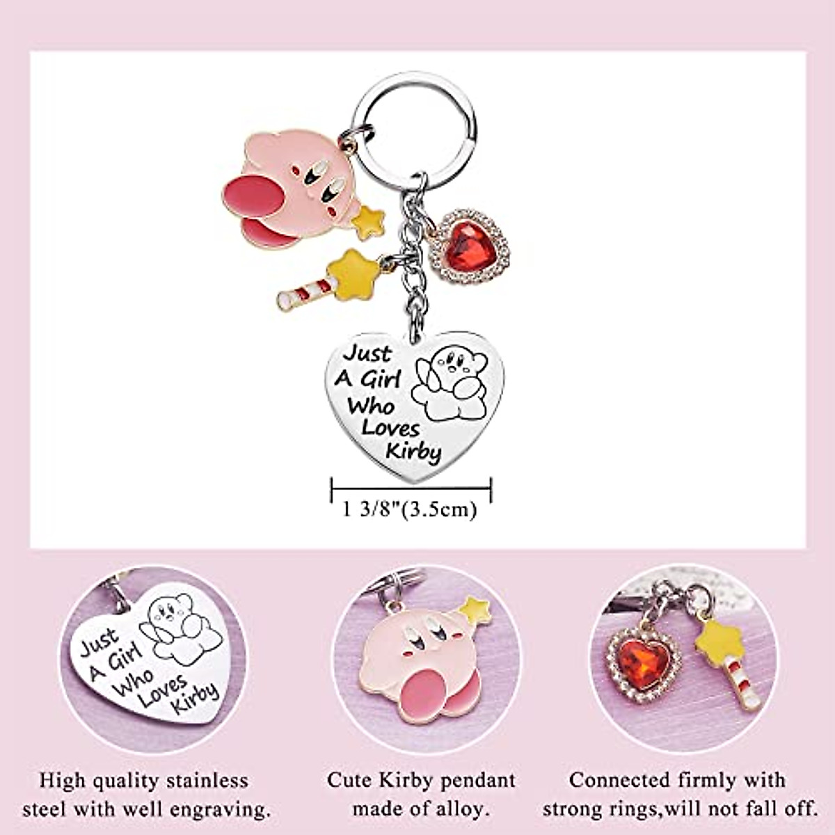 Kirby Merch Cute Keychain Cartoon Video Game Character Gifts For Teen Girls Daughter Women Birthday Gift Keychains