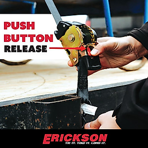 Erickson 34413 Pro Series Black 1" x 6' Retractable Ratcheting Tie-Down Strap, 1500 lb Load Capacity, (Pack of 2)