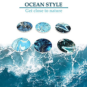 WaoDoing Coasters for Drinks, Absorbent Coaster Sets of 6, Ceramic Drink Coaster for Tabletop Protection, Housewarming Gift for Home Decor, 4 Inch