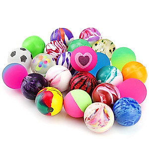 Pllieay 24 Pieces Bouncy Balls Small Bouncy Balls for Kids, Rubber Balls 25mm Mixed Color Party Bag Filler for Party Favors, Christmas Stocking Stuffers, Classroom Prizes, and Pet toy