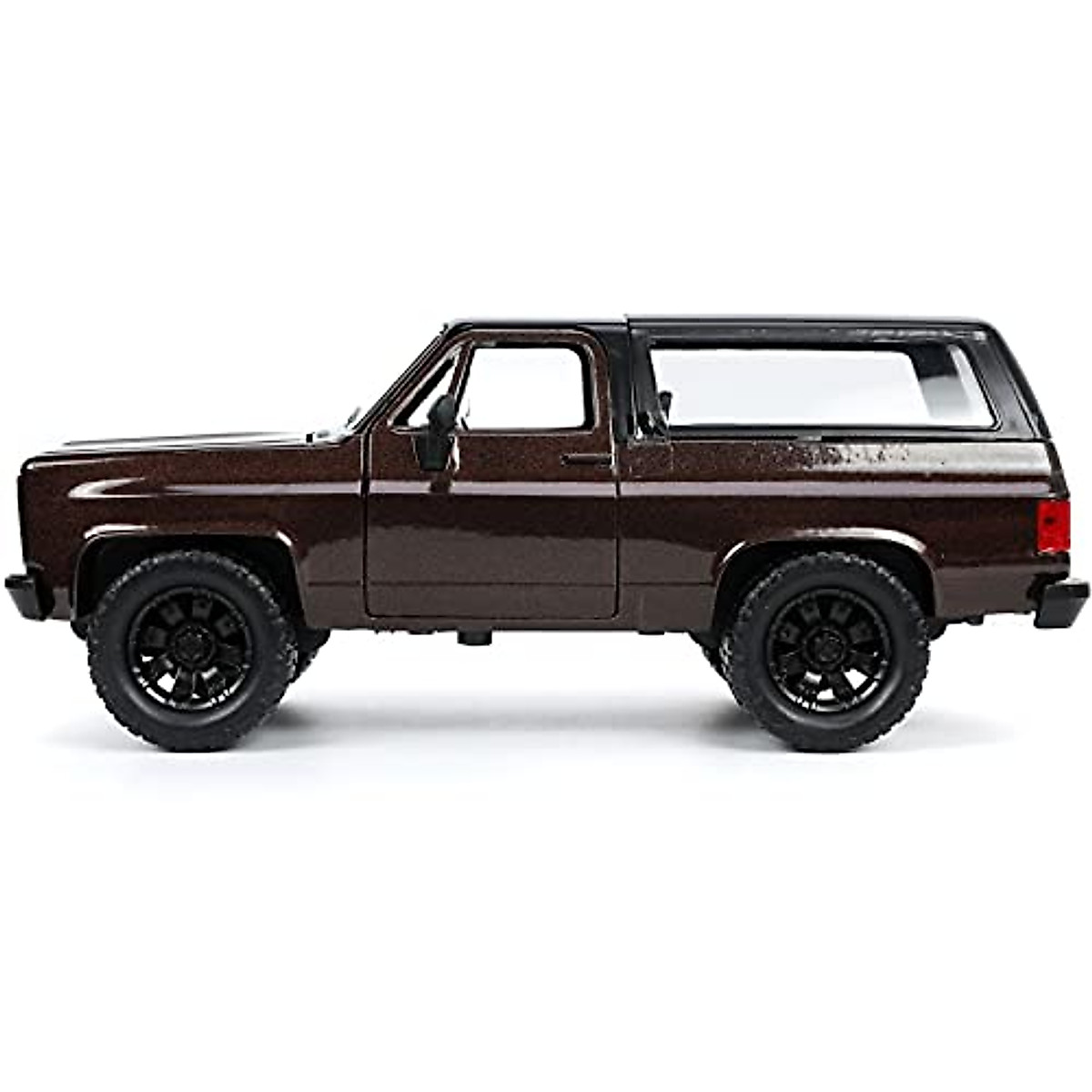 1980 Chevy Blazer Dark Brown Metallic with Black Top with Extra Wheels Just Trucks Series 1/24 Diecast Model Car by Jada 33017
