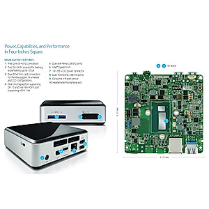 Intel NUC D34010WYK, Mini HDMI, Mini DisplayPort, USB 3.0, 4th Gen Intel Core i3-4010U, Consumer Infrared sensor, Black/white
