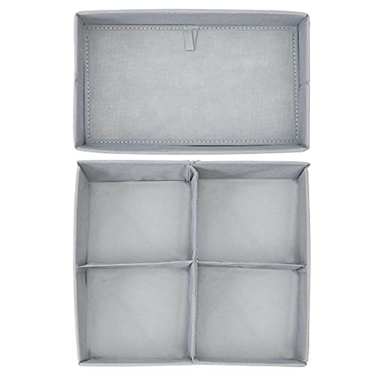 mDesign Soft Fabric Dresser Drawer and Closet Storage Organizer Set for Child/Kids Room, Nursery, Playroom - 2 Pieces, 5 Compartments - Textured Print - Gray