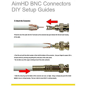 AIMHD 20 Pack BNC Male Connectors RG59 RG6 Coaxial Terminal Gold-Plated Screw On for CCTV Security Video Surveillance Camera Cables