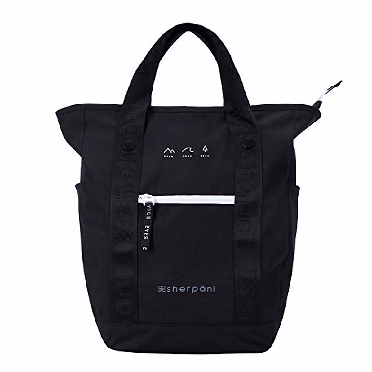 Sherpani Via, Nylon Backpack Tote with Coin Purse, Backpack for School, Backpack Purse for Women, Christmas Gifts, Fits 15 Inch Laptop (Black)