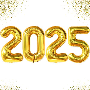 KatchOn, New Year 2025 Balloons Gold - Huge, 42 Inch | 2025 Gold Balloons for Happy New Years Decorations 2025 | New Year Balloons for New Years Eve Party Supplies 2025 | Graduation Decorations 2025