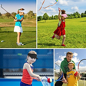 Century Star UPF 50+ Kids Visor Sun Hat Adjustable Girls High Ponytail Tennis Hat Sports Boys Running Golf Visor Cap 1Pc Pink 6-12T