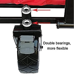 Suuim Collapsible Folding Wagon, Utility Carts Folding Wagon Adjustable Angle Outdoor Camping Wagon, 8-inch Double-Bearing Wheel Garden Cart, Large Capacity