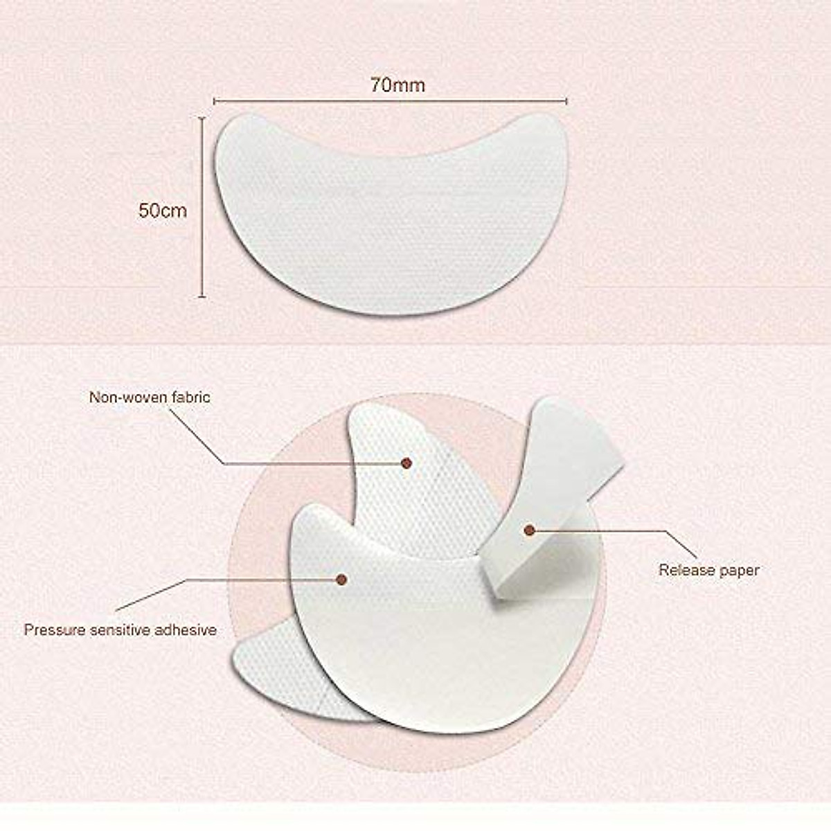 LKE 100pcs Eyeshadow Stencils Professional Pads Under Eye Eyeshadow Gel Pad Patches for Eyelash Extensions/Lip Makeup