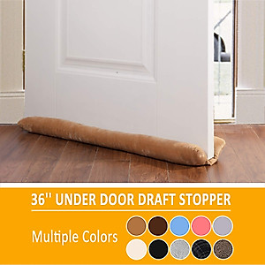 GNEGNI Improved Gap Height Adjustable Under Door Draft Stopper, 36 Inch Double Draft Blocker for Bottom of doors Noise Reduction Windproof