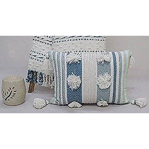 Chicos Home 14"x20" Accent Pillow with Large Poms and Corner Tassles