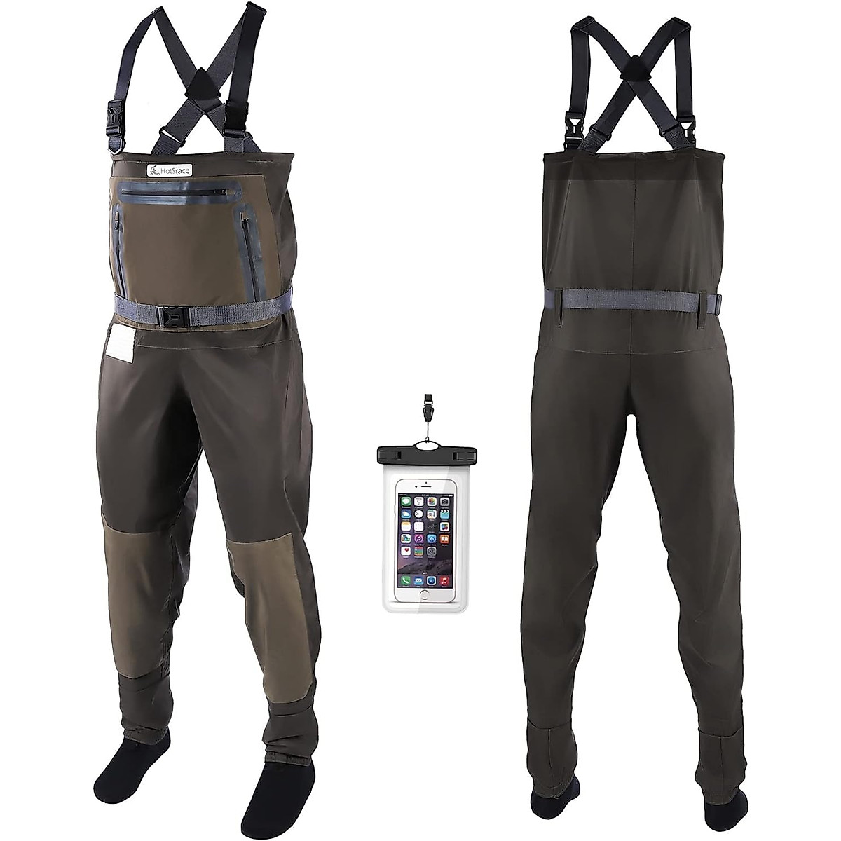 HotSrace Waders for Men, Fishing Waders for Women,3-Ply Nylon,Waterproof for Hunting, Lightweight Waders