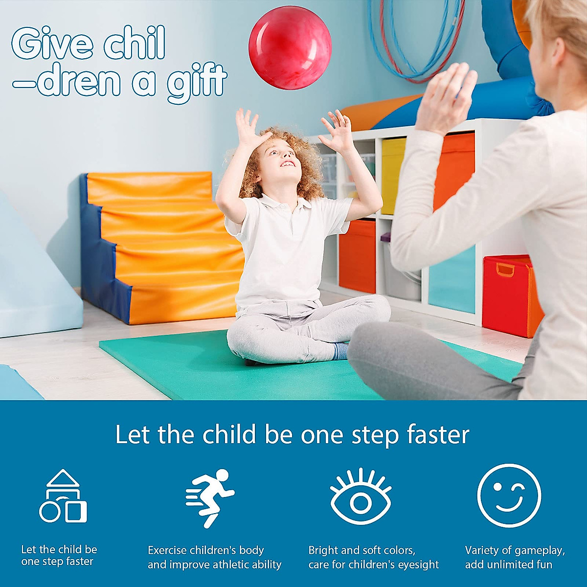 Threan 6 Pieces Bouncing Ball for Kids Marbleized Bouncy Balls Inflatable Ball Pump with Air Needle Colorful Bouncy Balls Cloud Bouncing Balls for Pets Adults Handballs Playground(8.5 Inches)