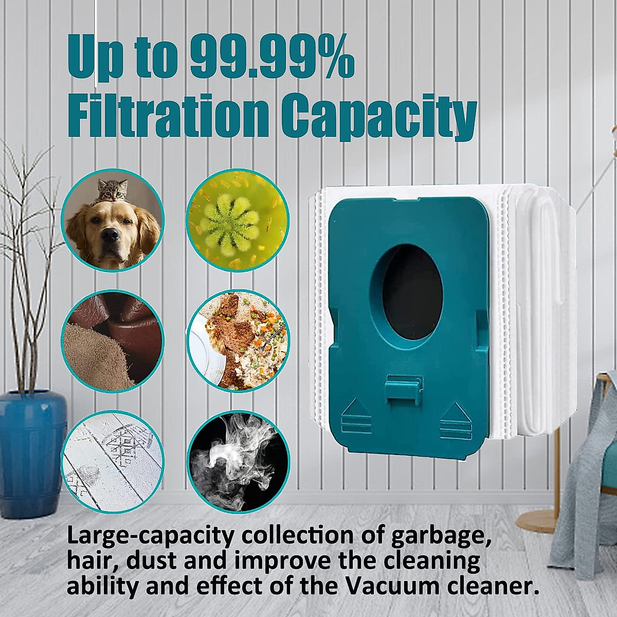 LEWELLRY 6 Pcs VCA-ADB95 Dust Bag Compatible W/Samsung Bespokes Jet Vacuum Bags, Samsung Bespoke Jet Vacuum Dust Bag, Samsung Bespoke Jet Clean Station Dust Bag, Bespoke Jet Cordless Stick Vacuum Bag