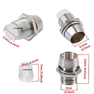 Ltvystore 30Pcs 5MM 12V White LED Pre Wired Lamp Light Bulb Prewired Emitting Diode & 30Pcs Metal 5mm LED Clip Holder Panel Mount & 10Pcs 9V Battery Holder Clip Snap On Connector Cable