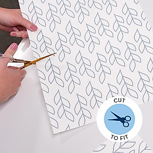 Envision Home Fridge Bin & Shelf Liners, 12 Inch x 24 Inch, Slate Leaf Print, 6 Pack