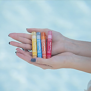 Aquafina Hydrating Lip Balm, Jojoba & Almond Oils, VIT. E, New Flavors- 4 Pack (Lemon Zing, Orange Splash, Berry Loco, Pure Original)