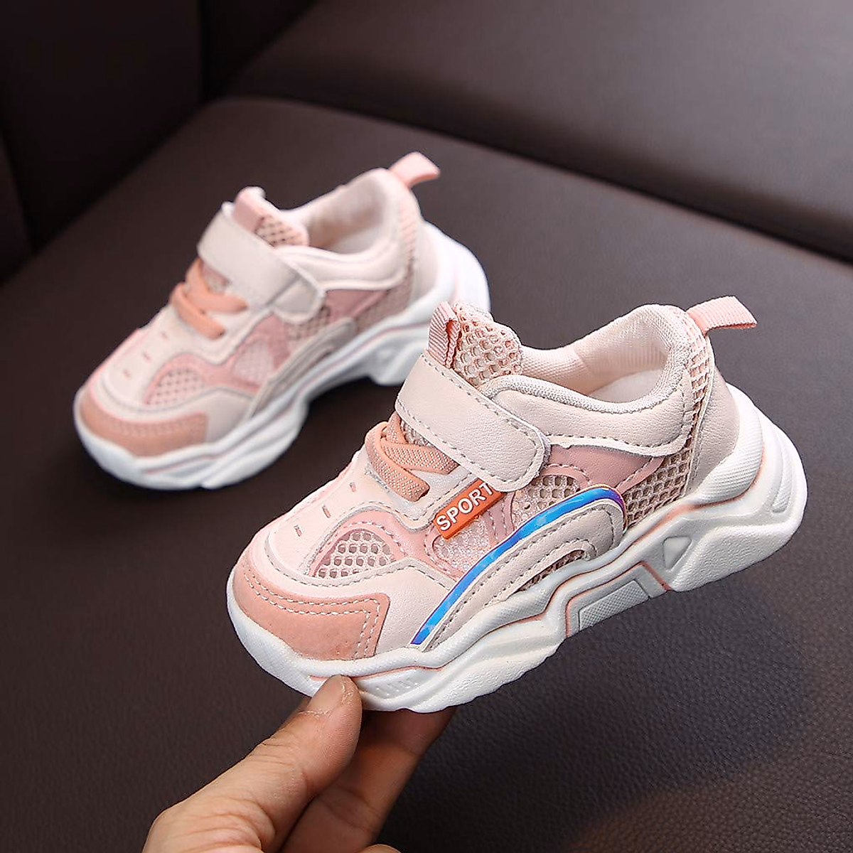 Jchen Little Kids Casual Athletic Shoes,Kids Baby Girl Boy Color Block Patchwork Sport Shoes Mesh Lightweight Running Sneakers