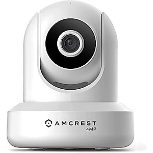 Amcrest 4MP UltraHD Indoor WiFi Camera, Security IP Camera with Pan/Tilt, Two-Way Audio, Night Vision, Remote Viewing, 2.4ghz, 4-Megapixel @30FPS, Wide 90° FOV, IP4M-1041W (White)