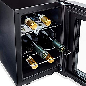Wine Enthusiast 6 Bottle Countertop Wine Cooler - Mini Fridge for Kitchen - Beverage Refrigerator
