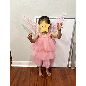 AGQT Baby Girls Tulle Tutu Dress Toddlers Tulle Layered Lace Dresses Sleeveless Princess Party Dress Summer Ruffles Sundress with Flower Headband Pink Size 12-18 Months