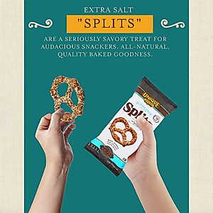 Unique Snacks Extra Salt Splits Pretzels, Original Split-Open Pretzels, Delicious Homestyle Baked Snack Bag, OU Kosher, and Non-GMO Food, No Artificial Flavor, 11 Oz. Bag, Pack of 3