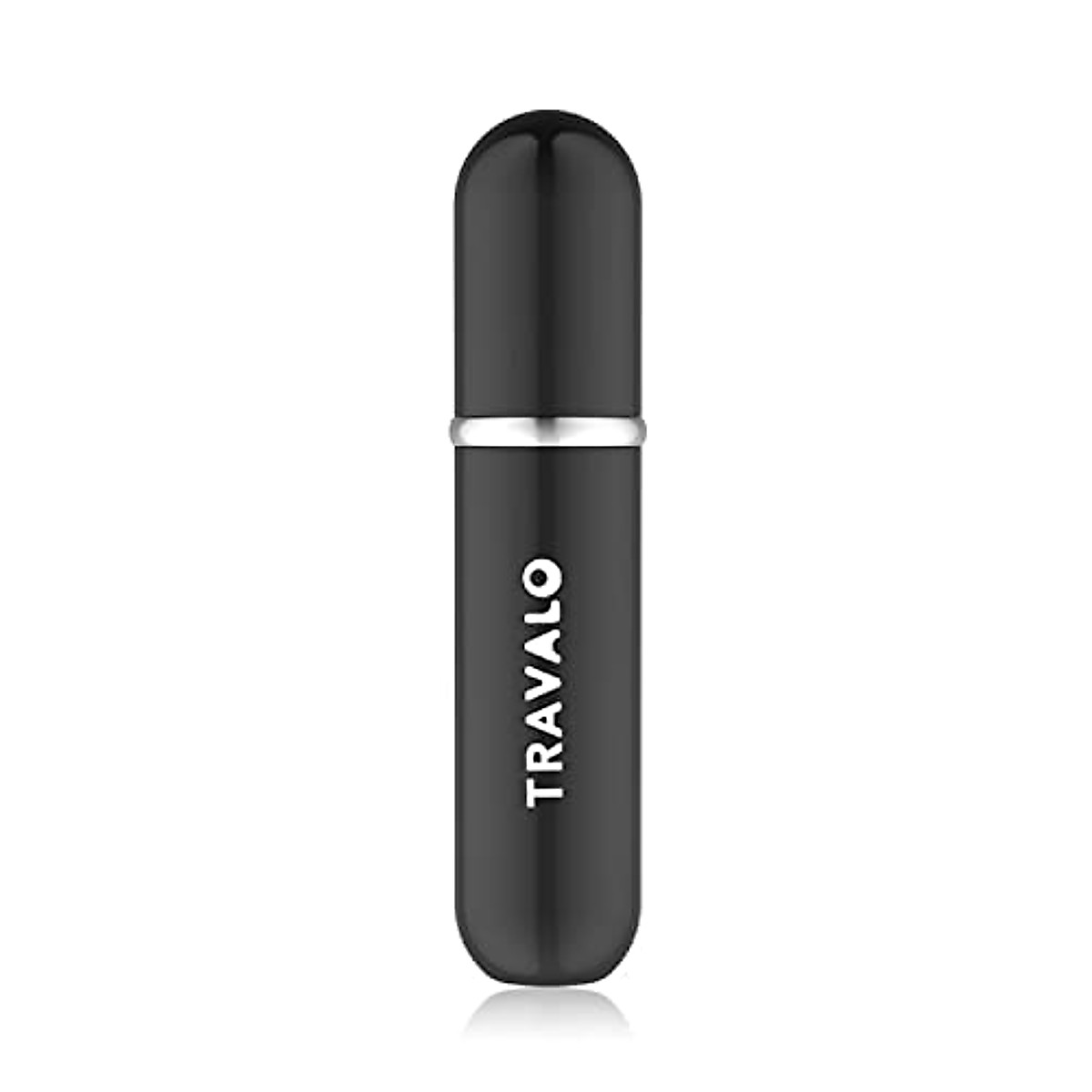 Travalo Classic Perfume Atomizer - U refill system - Elegant Metal Travel Atomiser - TSA Flight Approved Portable Mini Refillable Empty spray Bottle - Glass-free Scent Pump Case - Black 0.17 oz / 5ml