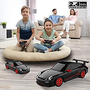 BEZGAR Porsche Remote Control Car - Officially Licensed Porsche 911 GT3 RS Toy Car 1:24 Porsche RC Car Model Vehicle Gift for Boys,Girls,Teens and Adults (39900 Black)